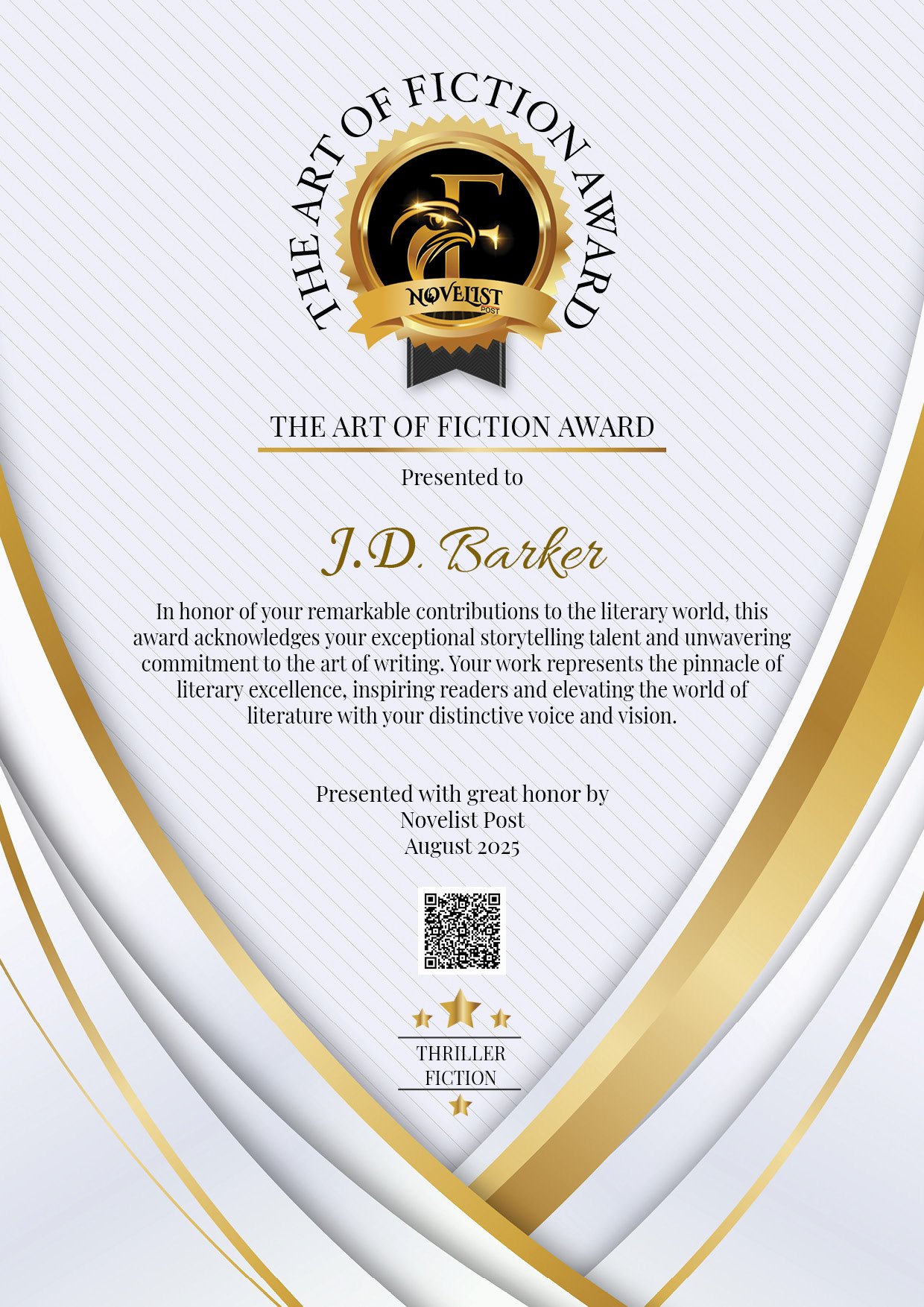 The Art of Fiction Award - Novelist Post Magazine